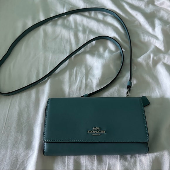Coach | Bags | Coach Phone Crossbody Bag Cloud Blue | Poshmark